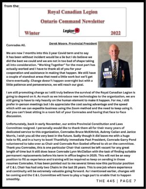 The 445 - January 2023 - Royal Canadian Legion Callander Branch 445